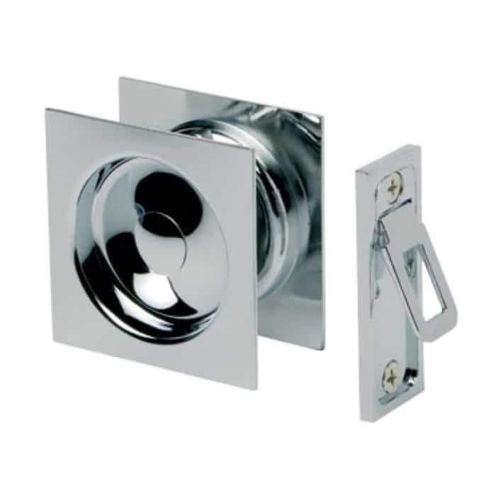 Gainsborough Sliding Square Cavity Door Set – Passage. Satin Chrome ...