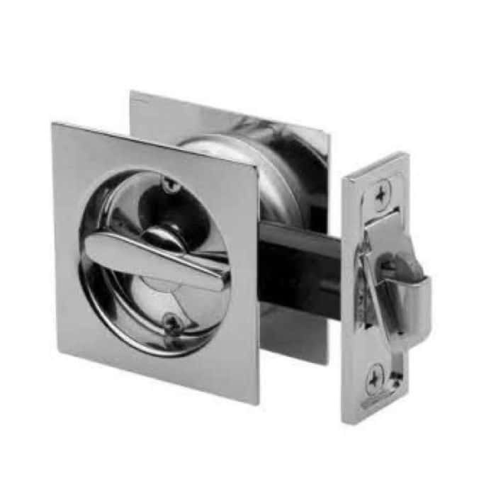 Gainsborough Sliding Square Cavity Door Set – Privacy. Satin Chrome ...